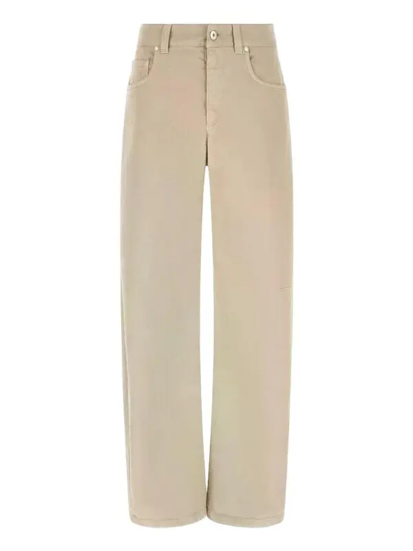 Brunello Cucinelli Wide-leg Garment-dyed Trousers - Neutrals