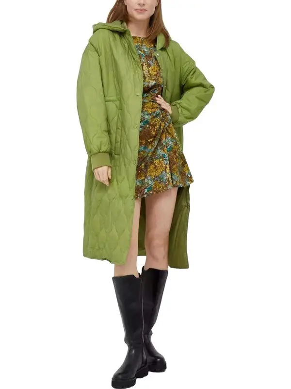 Sisley Floral-print Long-sleeve Mini Dress - Green