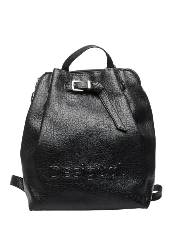 Desigual Logo-embossed Lace-up Backpack - Black