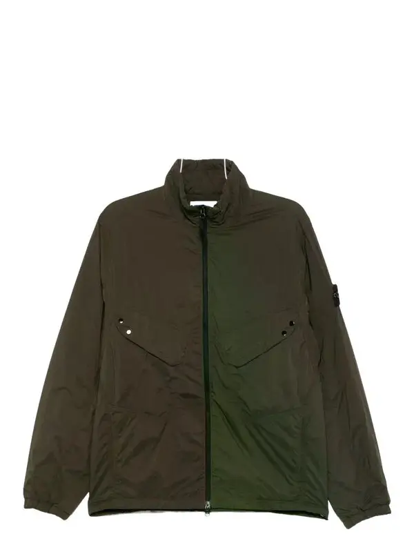 Stone Island Logo-patch Zip-up Jacket - Green