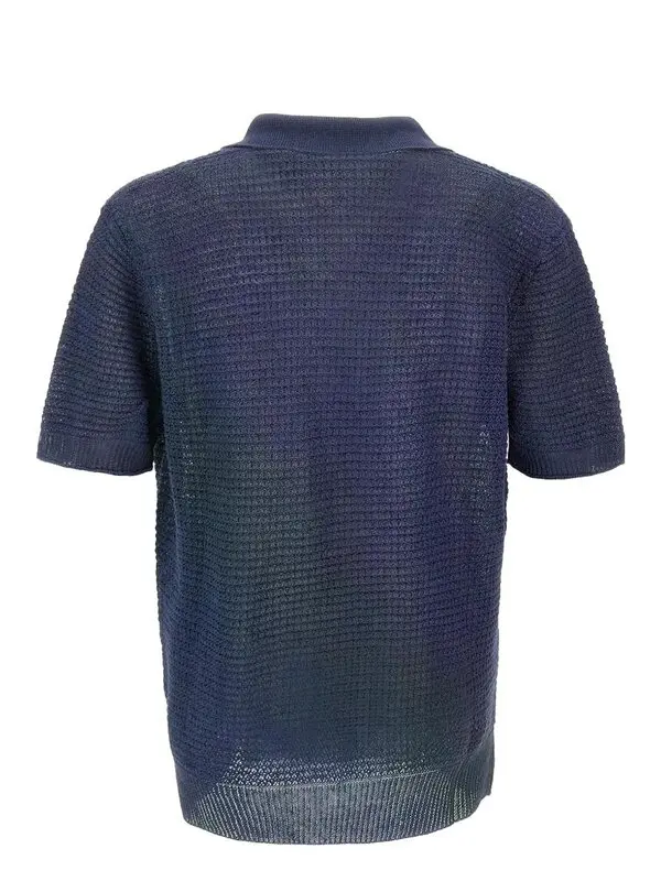 KANGRA Open-knit Linen Sweater - Blue