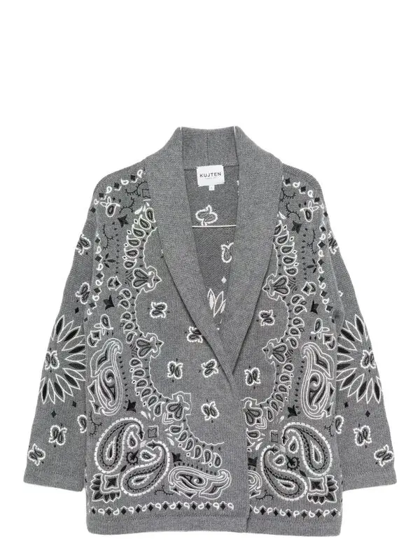 KUJTEN Cody Bandana Bico Cardigan - Grey