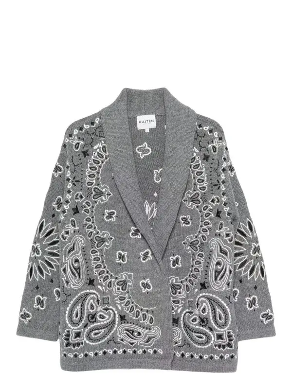 KUJTEN Cody Bandana Bico Cardigan - Grey