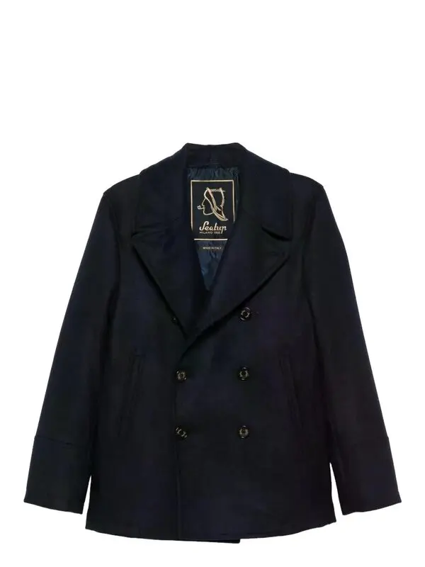 SEALUP Double-breasted Button-down Jacket - Blue