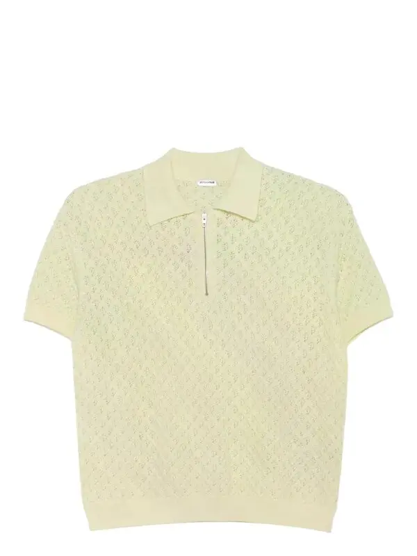 JIL SANDER Pointelle-knit Polo Shirt - Yellow