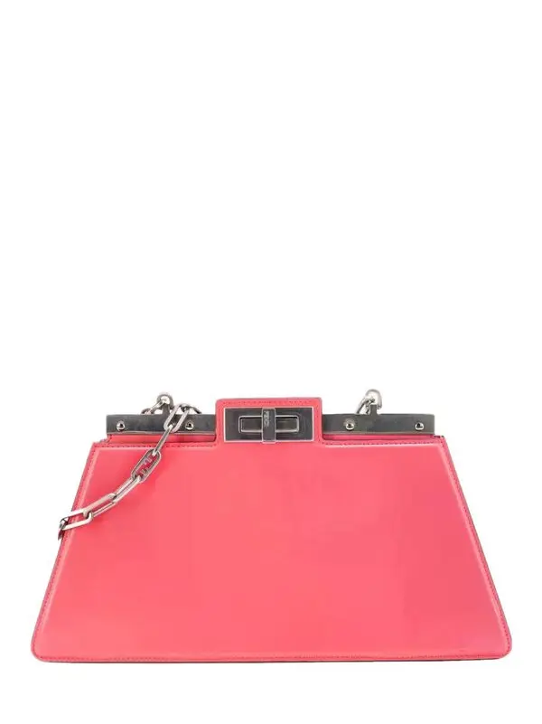 Fendi Peekaboo Cut Bag Leather Medium Shoulder Bag - Pink