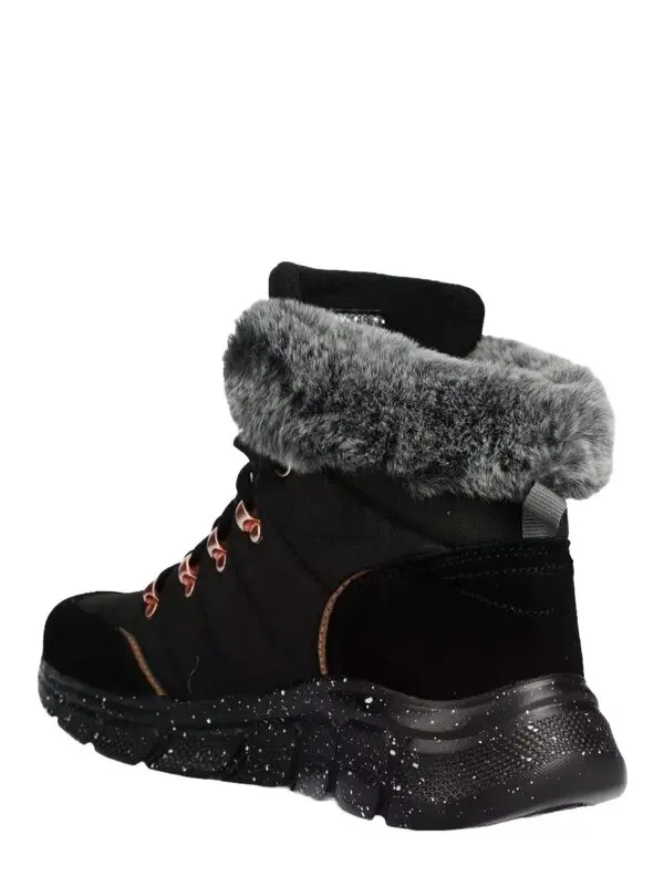 Sketchers Quilted Fur Trim Sneakers - Black