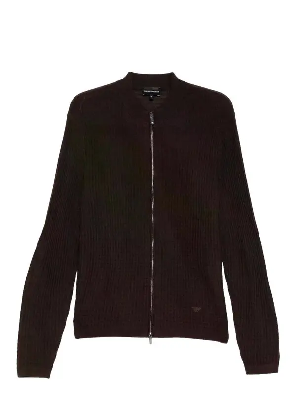 Emporio Armani Waffle-knit Cardigan - Brown