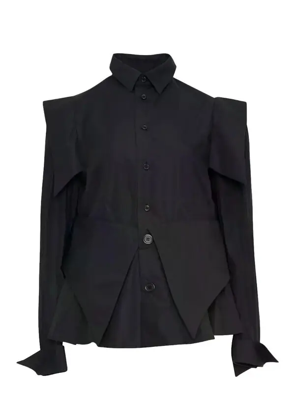Noir Kei Ninomiya Structured Layered Blouse - Black