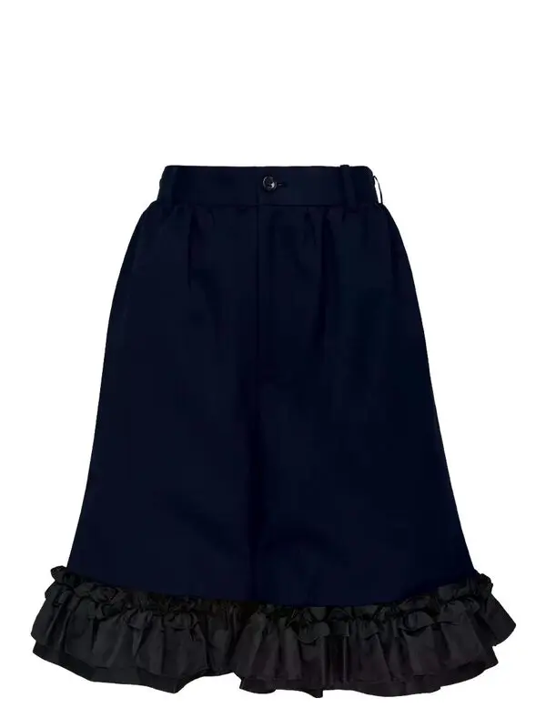 Comme Des Garçons Ruffle-trimmed Wide-leg Shorts - Blue