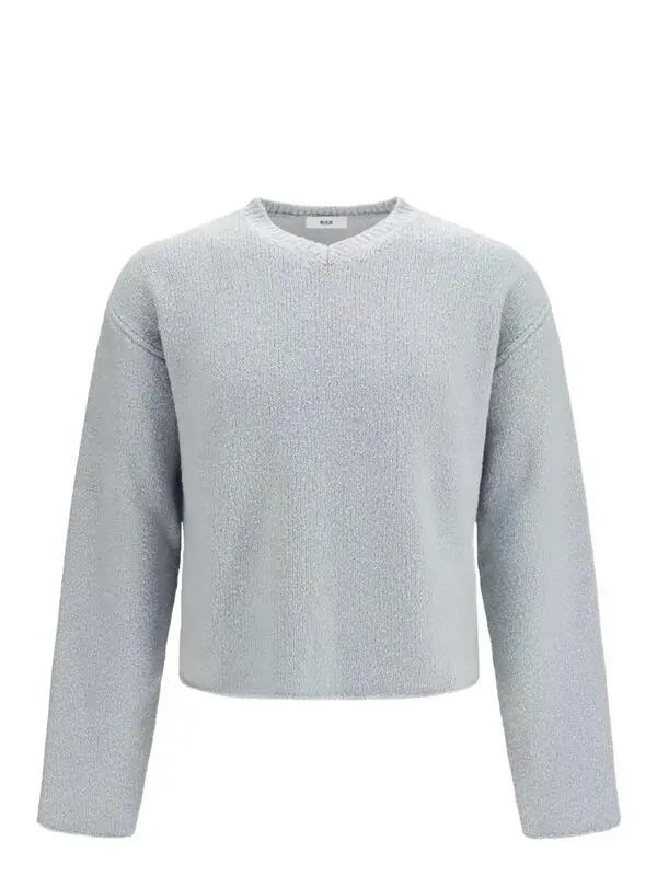 RIER Ribbed-knit V-neck Sweater - Grey
