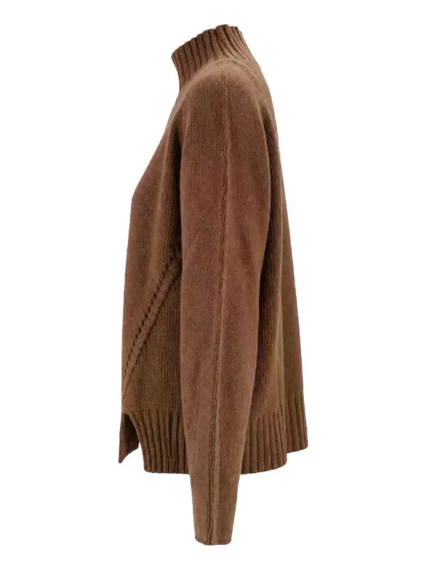 Ermanno Scervino Bead-embellished High-neck Sweater - Brown