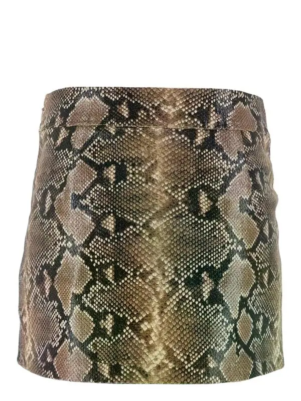 Ermanno Scervino Snake-print Mini Skirt - Brown