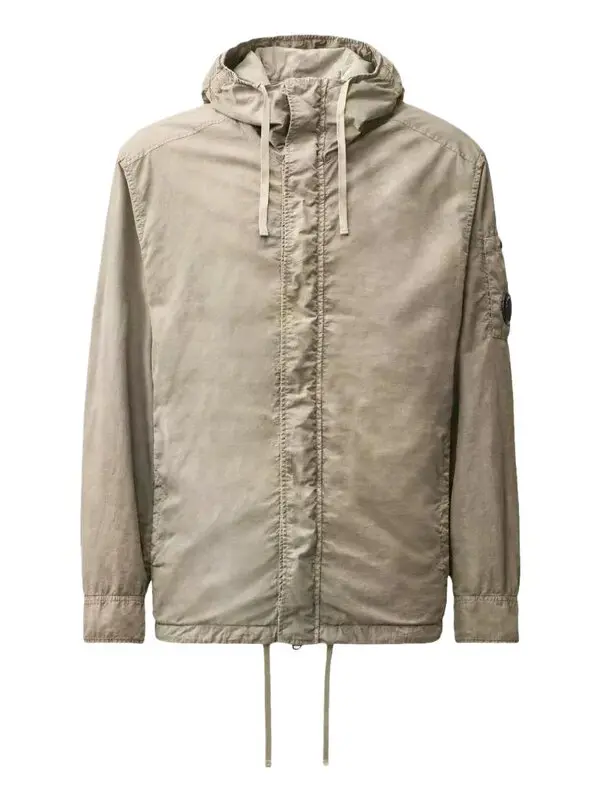 C.P. COMPANY T-st Nylon Lens Hooded Overshirt - Neutrals