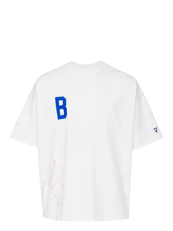 BLACKJACK Logo-print Paint-splatter T-shirt - White
