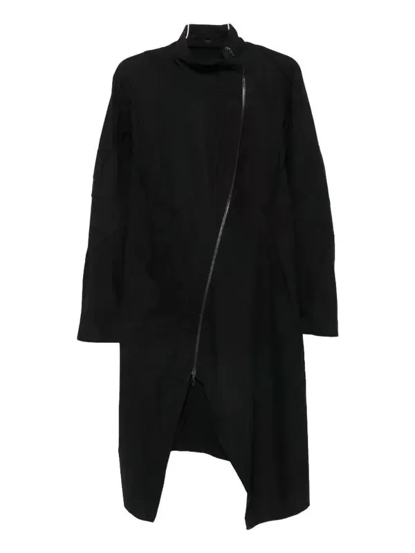 LEON EMANUEL BLANCK Asymmetric Zip-up Coat - Black
