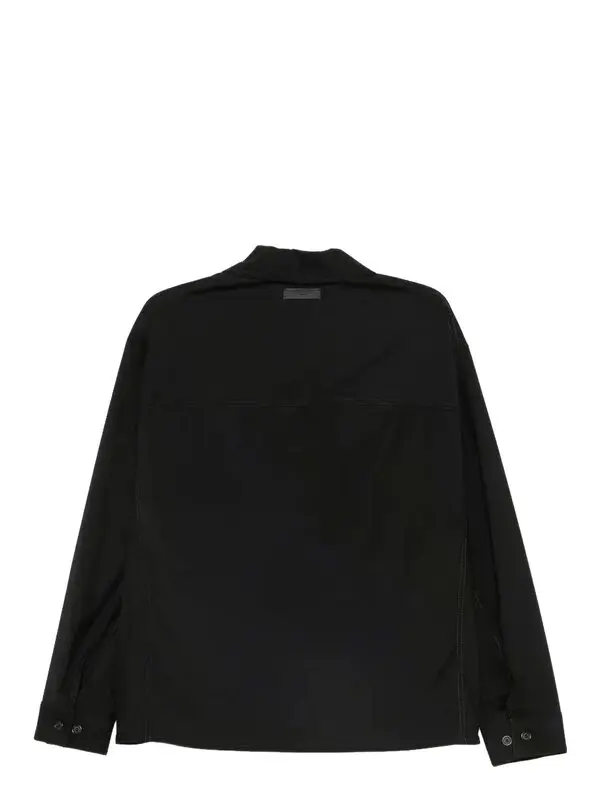 PAOLO PECORA Contrast-stitch Long-sleeve Shirt - Black