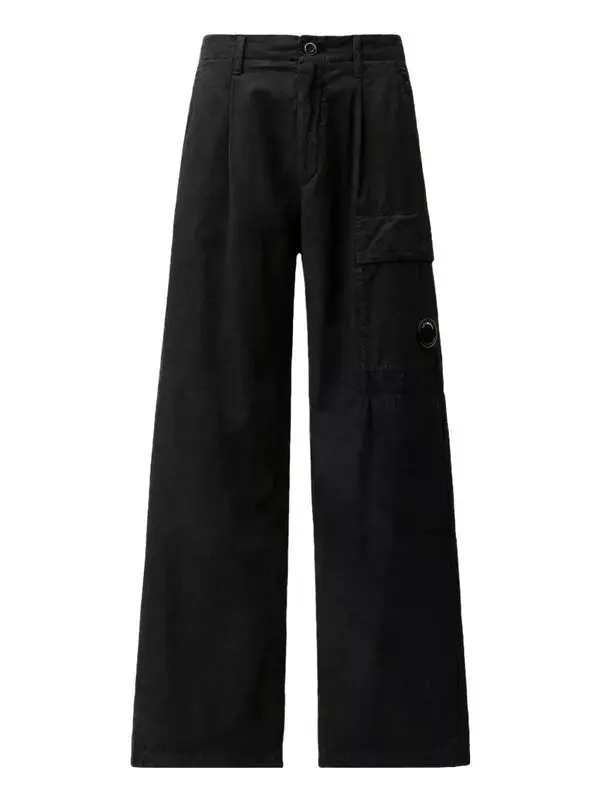 C.P. COMPANY Micro-reps Boxy Pleats Cargo Pants - Black