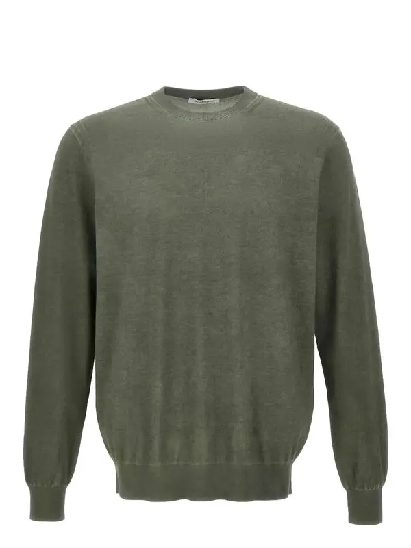 KANGRA Crew-neck Long-sleeve Sweater - Green