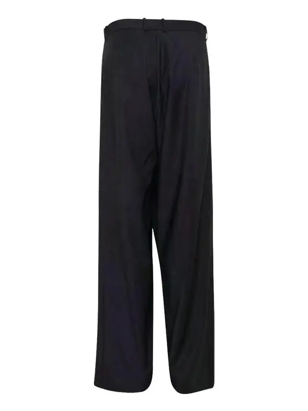 LITKOVSKA Pinstriped Deconstructed Offset-zip Trousers - Grey
