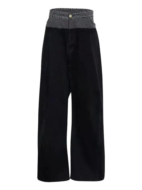 LITKOVSKA Denim Panelled Wide-leg Jeans - Black