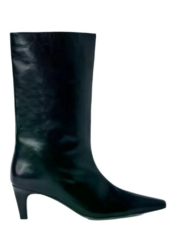 JUDE Cave Pointed-toe Leather Boots - Black