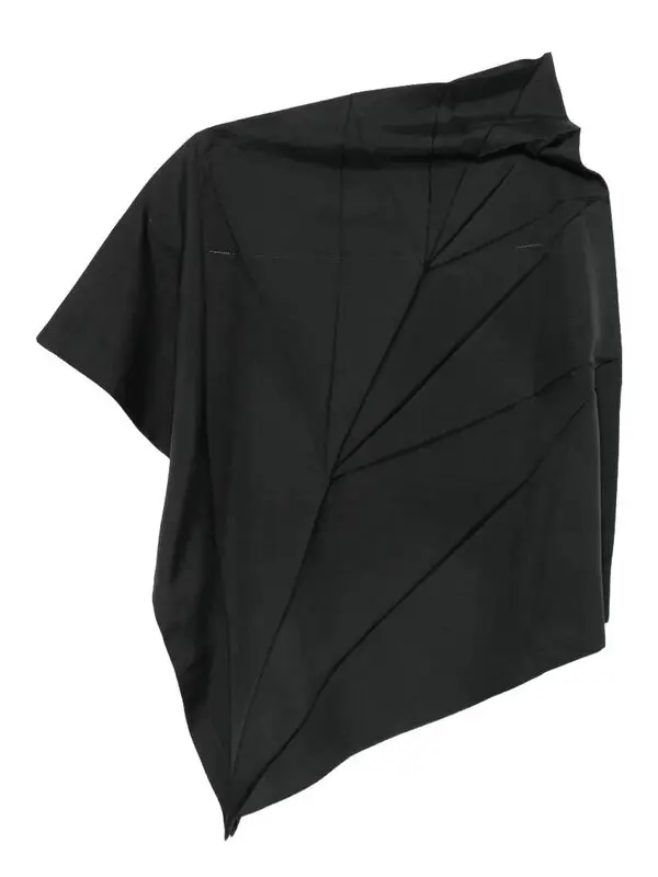 Issey Miyake Origami-pleated Asymmetric Top - Black