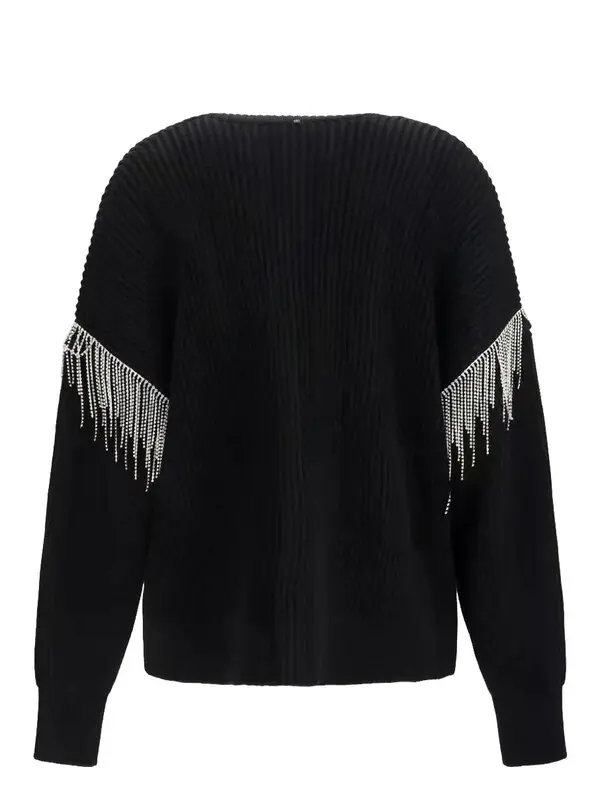 Sportmax Oversized Embellished Ribbed-knit Cardigan - Black