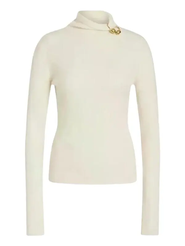Alberta Ferretti Button-detail High-neck Sweater - Neutrals