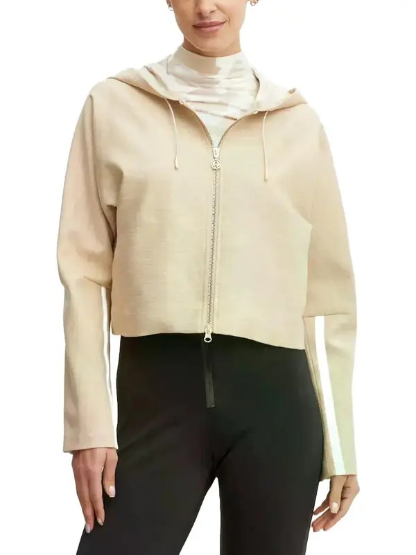 SPORTALM Side-stripe Drawstring Cropped Jacket - Neutrals
