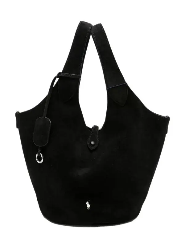Polo Ralph Lauren Logo-embroidered Suede Tote Bag - Black