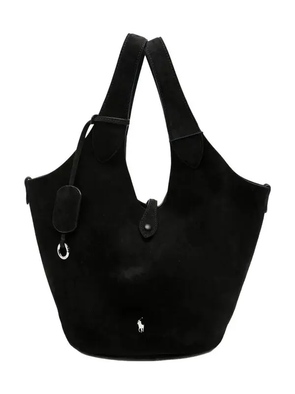 Polo Ralph Lauren Logo-embroidered Suede Tote Bag - Black