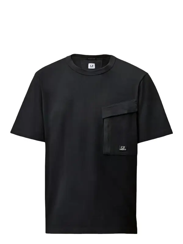 C.P. COMPANY 30/2 Mercerized-jersey Twisted Short-sleeve Pocket T-shirt - Black