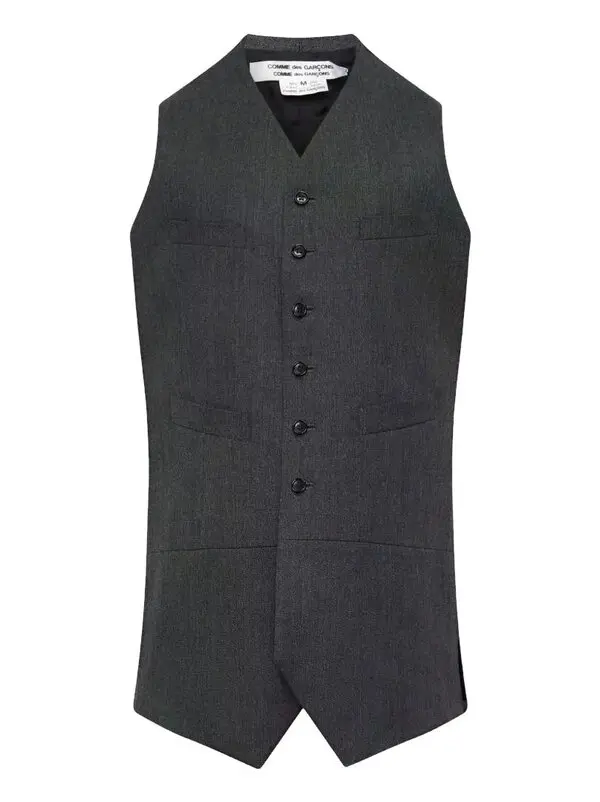 Comme Des Garçons Button-front Longline Vest - Grey