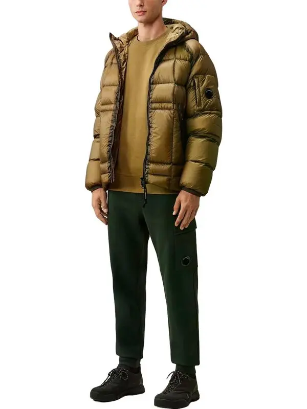 C.P. COMPANY Diagonal Raised Fleece Lens Sweatpants - Green