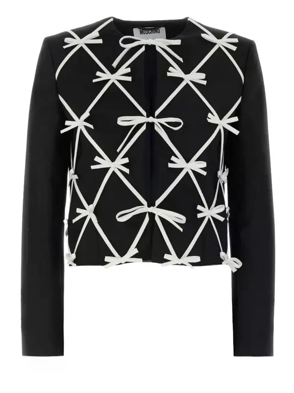 Moschino Wool-blend Jacket With Bows - Black