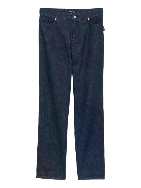 AGNES B. High-waisted Straight-leg Jeans - Blue