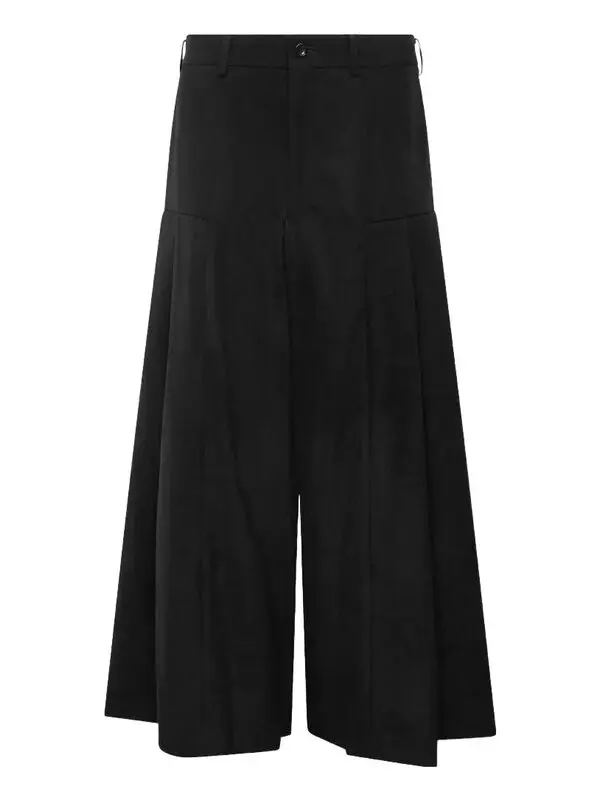 Comme Des Garçons Pleated Wide-leg Trousers - Black