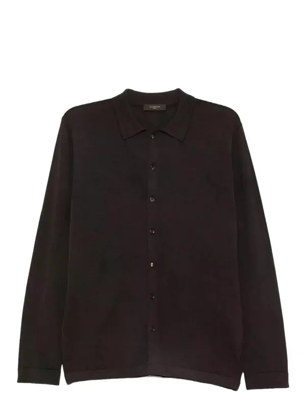 ZANONE Fine-knit Long-sleeved Shirt - Brown