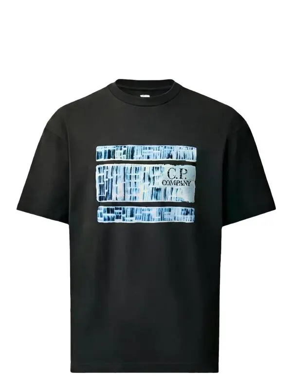 C.P. COMPANY 30/1 Jersey Short-sleeve Chest-graphic T-shirt - Black