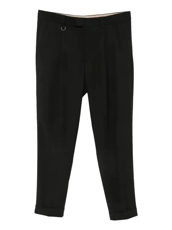 PAOLO PECORA D-ring Turn-up Trousers - Black