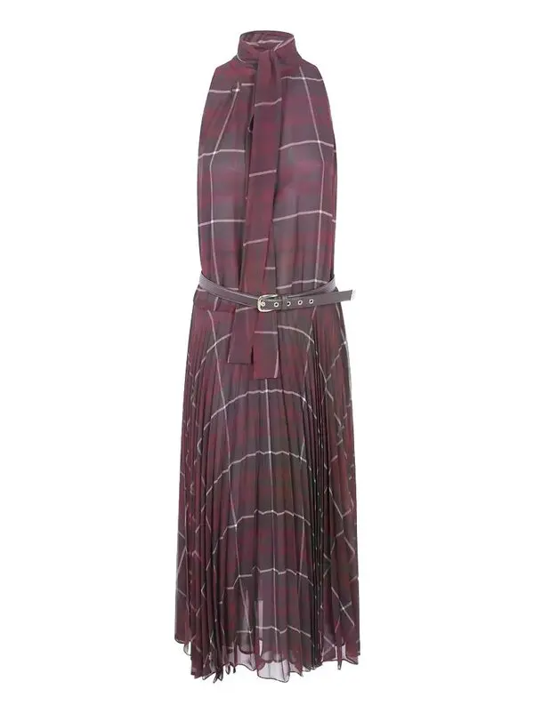 Max Mara Pleated Midi Dress - Red