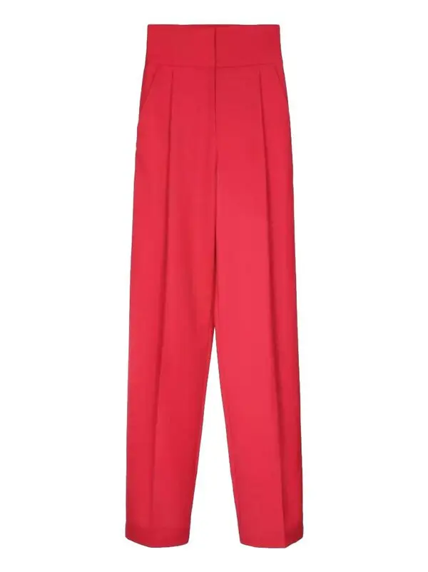 Elisabetta Franchi Pleated High-waisted Trousers - Red