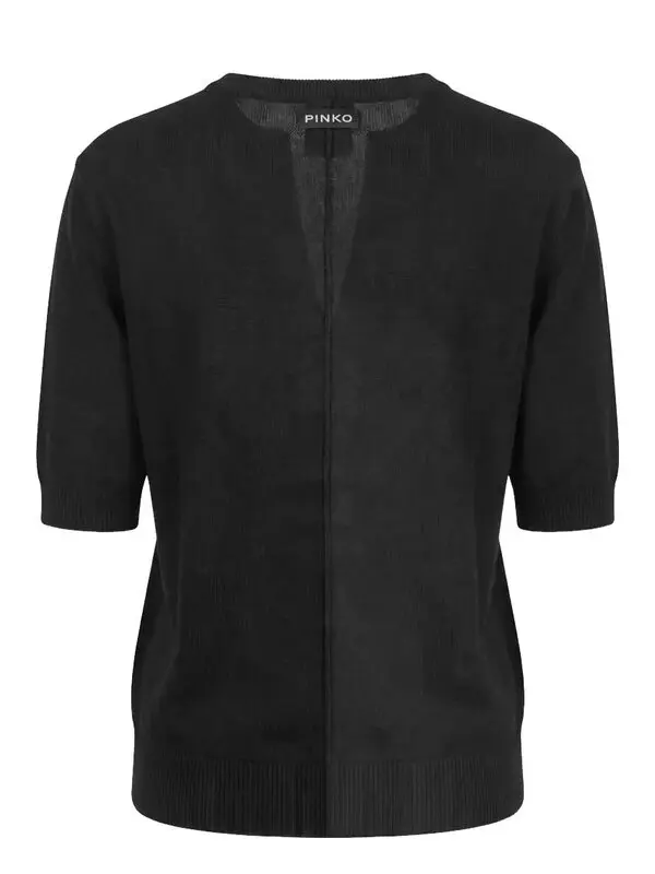 Pinko Short-sleeve Wool Sweater - Black