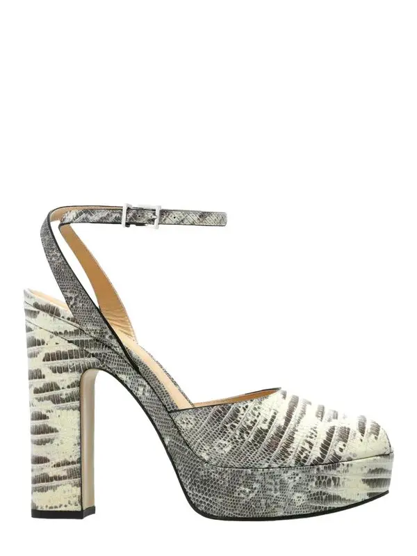 Fendi After 9 Tegu-print Calfskin Platform Sandals - Neutrals