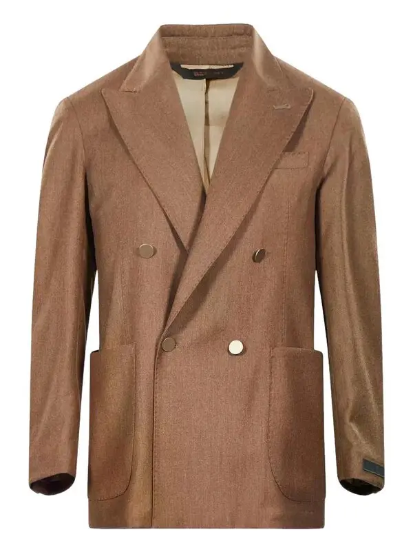 BRIGLIA 1949 Double-breasted Peak-lapels Blazer - Brown