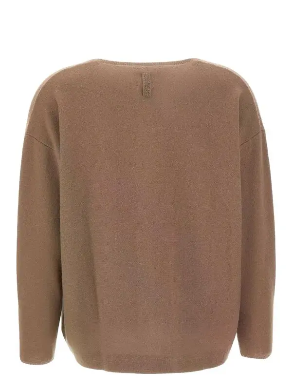 Hemisphere Cashmere Crew-neck Cardigan - Brown