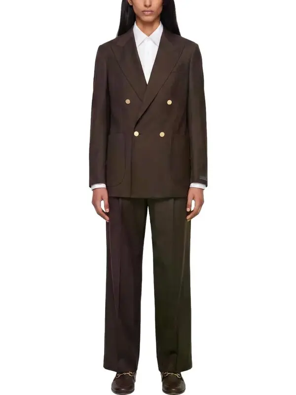 BRIGLIA 1949 Pleated Straight-leg Trousers - Brown