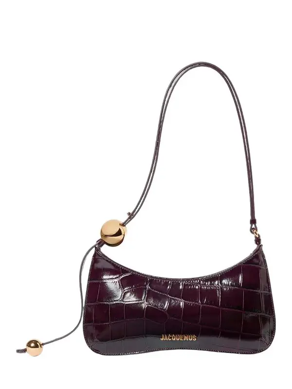Jacquemus Croc-effect Leather Shoulder Bag - Red