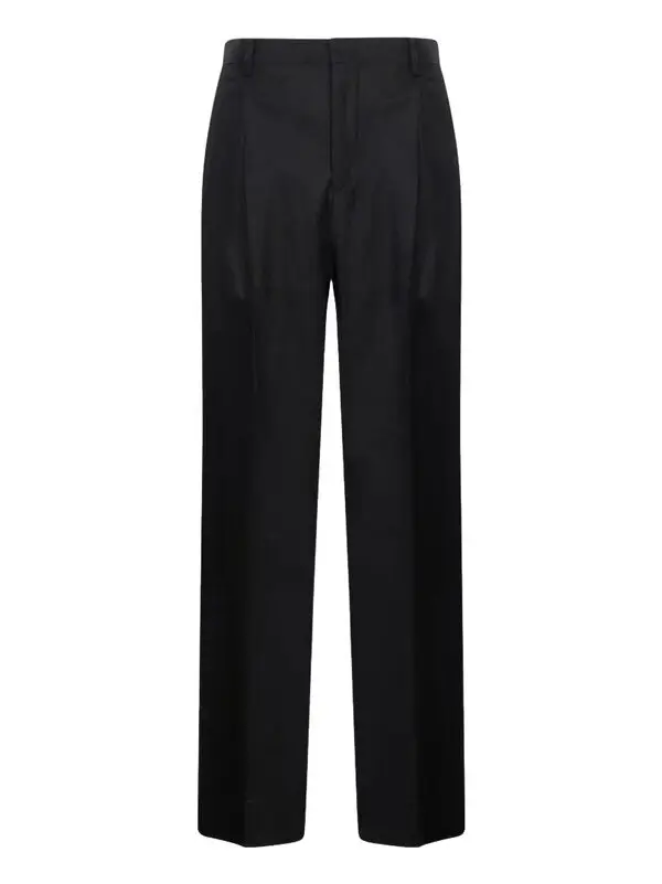 BRIGLIA 1949 Pressed-crease Wide-leg Trousers - Black